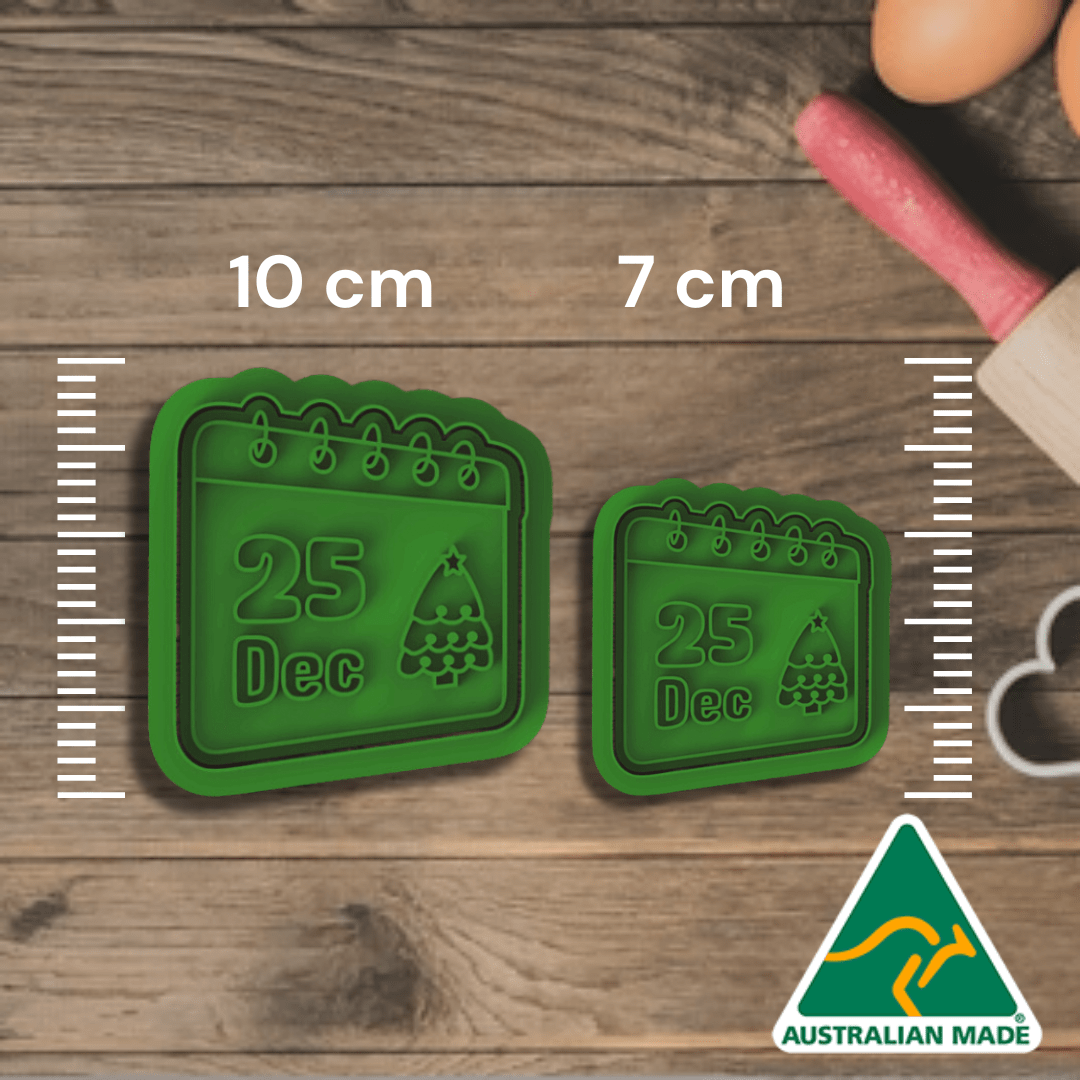 25 Dec Calendar Cookie Cutter and Embosser Stamp