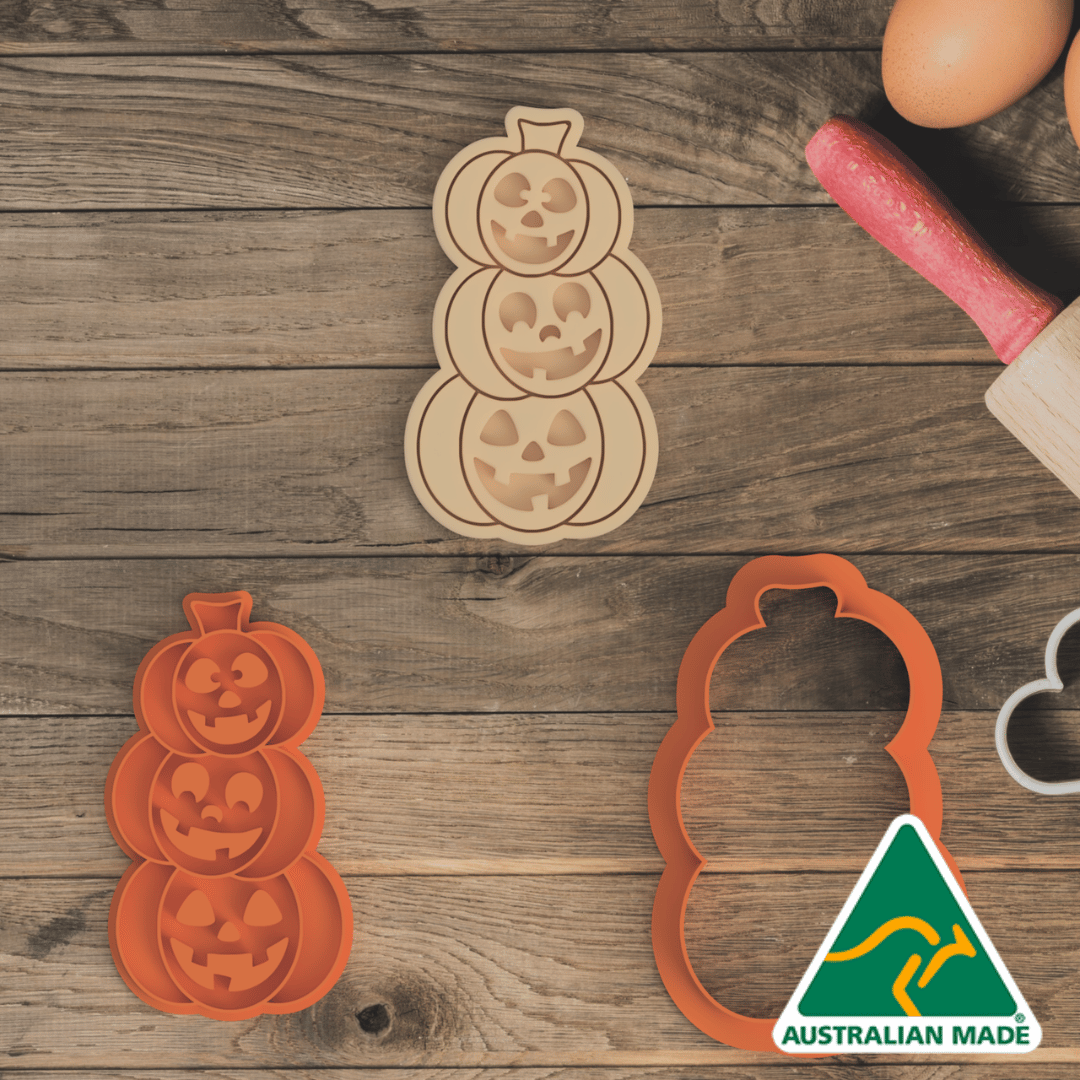 Pumpkin Stack Cookie Cutter and Embosser Stamp