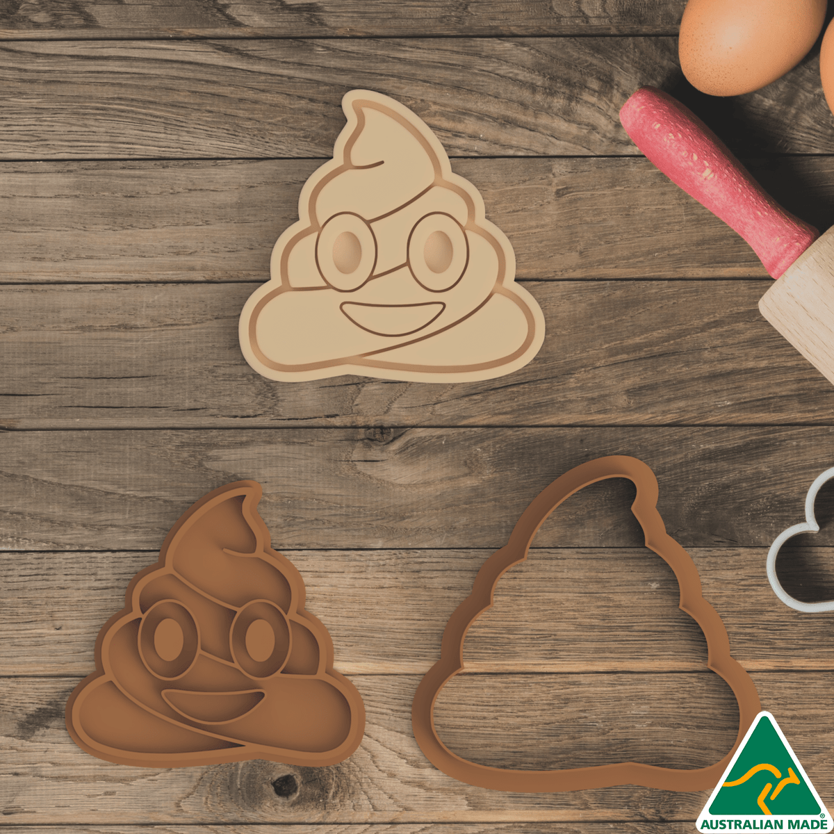 Poop Emoji Cookie Cutter and Embosser Stamp